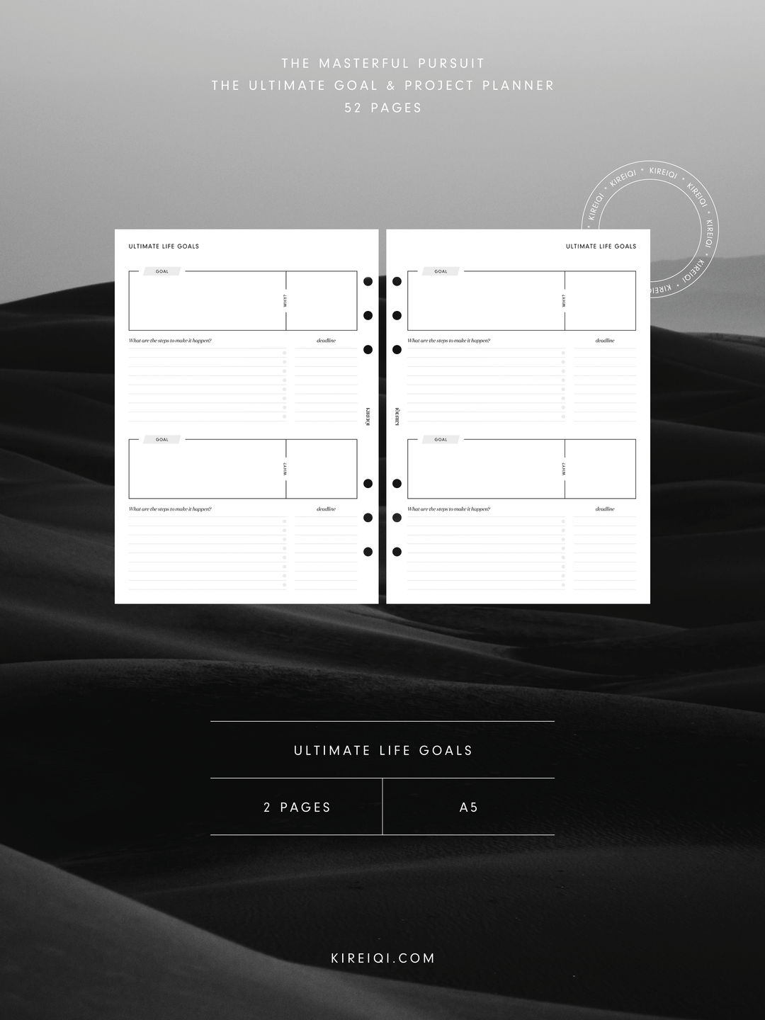 A5 - The Masterful Pursuit - The Ultimate Goal & Project Planner - Wor ...
