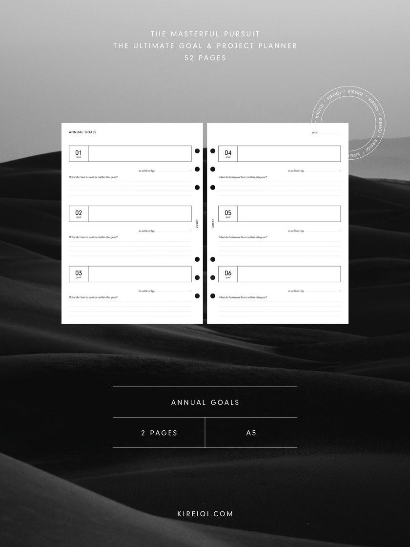 A5 - The Masterful Pursuit - The Ultimate Goal & Project Planner - Wor ...