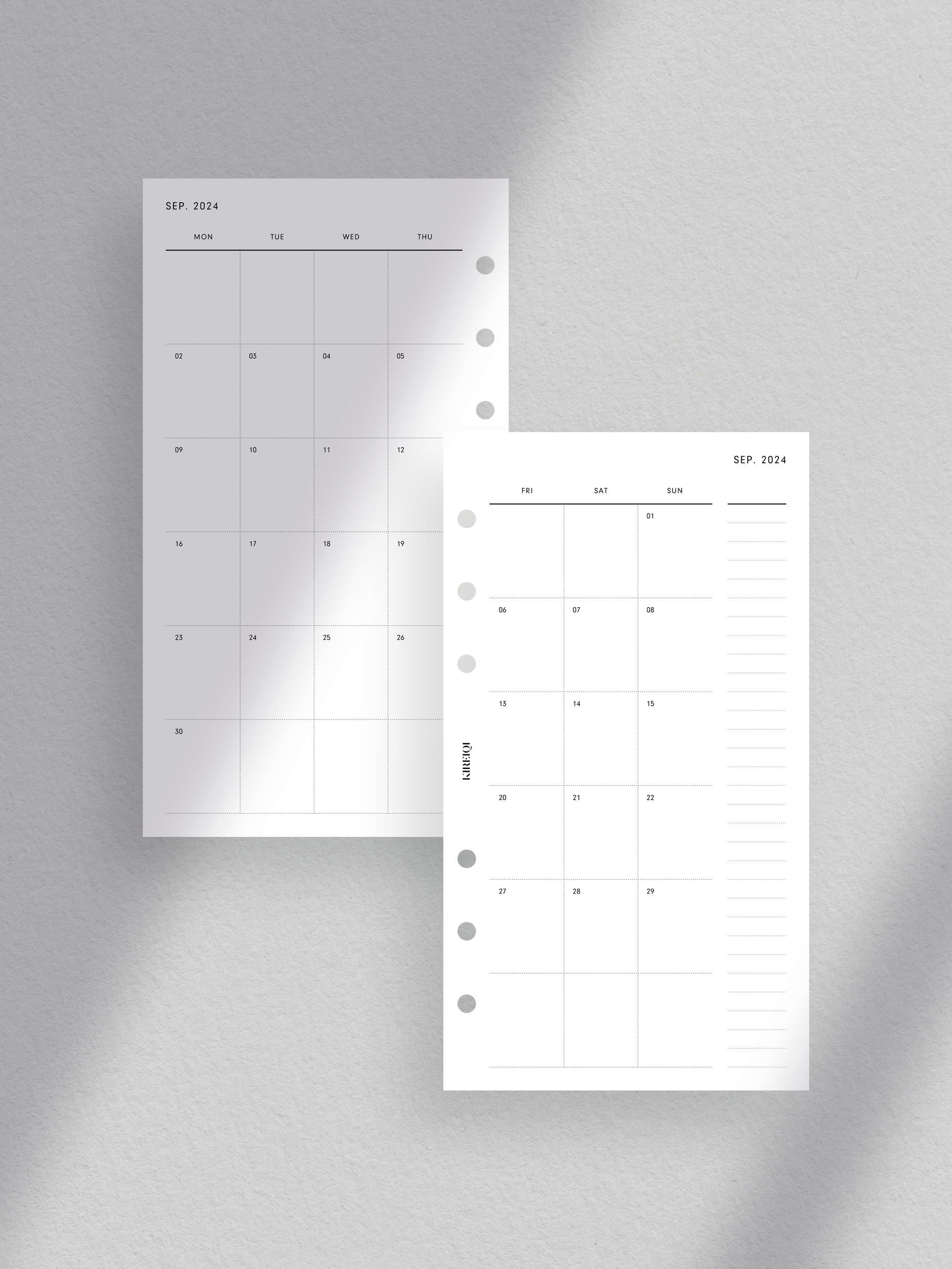 Personal - 2024/2025 Monthly Calendar - Vertical Overview - Blank - MO ...