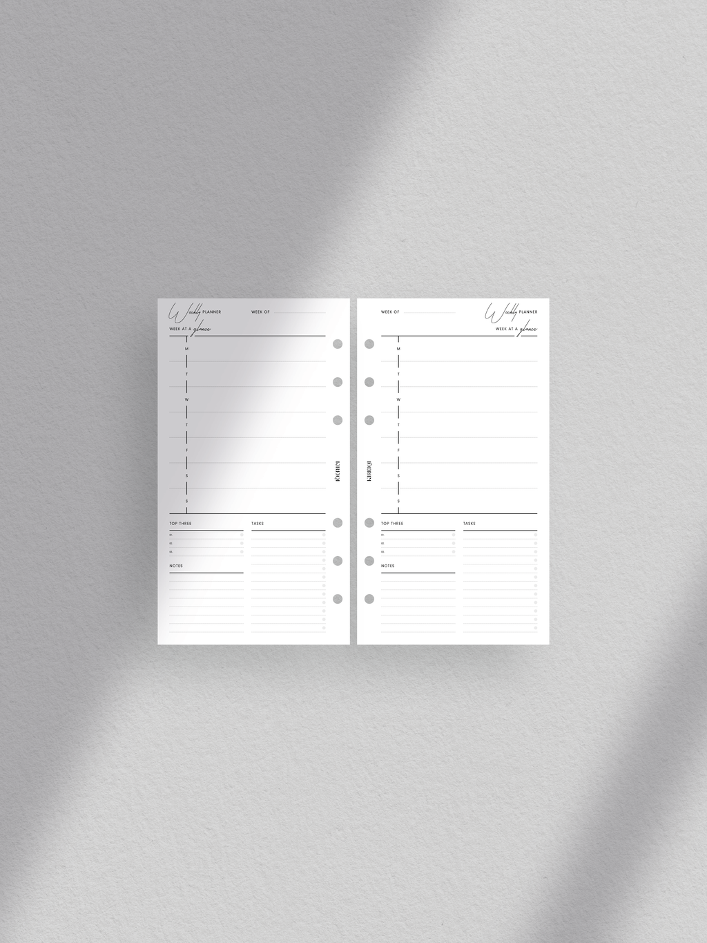 Personal - Weekly Planner - Horizontal Overview - Detailed - WO1P - 2 ...