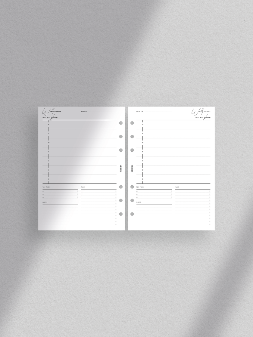 Personal Wide - Weekly Planner - Horizontal Overview - Detailed - WO1P ...