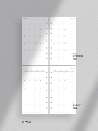 Personal - 2024/2025 Monthly Calendar - Vertical Overview - Blank - MO ...