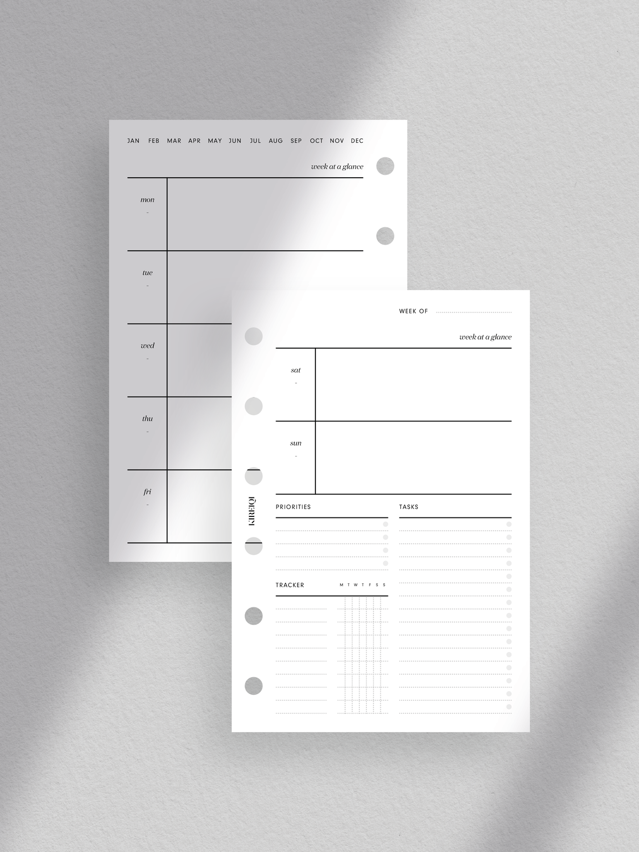 Pocket - Weekly Planner - Horizontal Overview - Detailed - Blank - WO2 ...